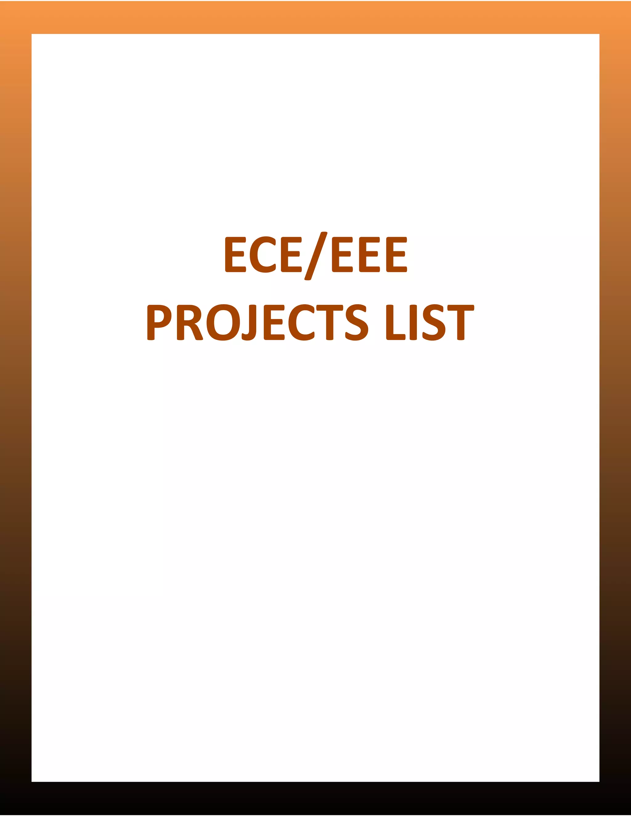Projects list for ece & eee | DOC
