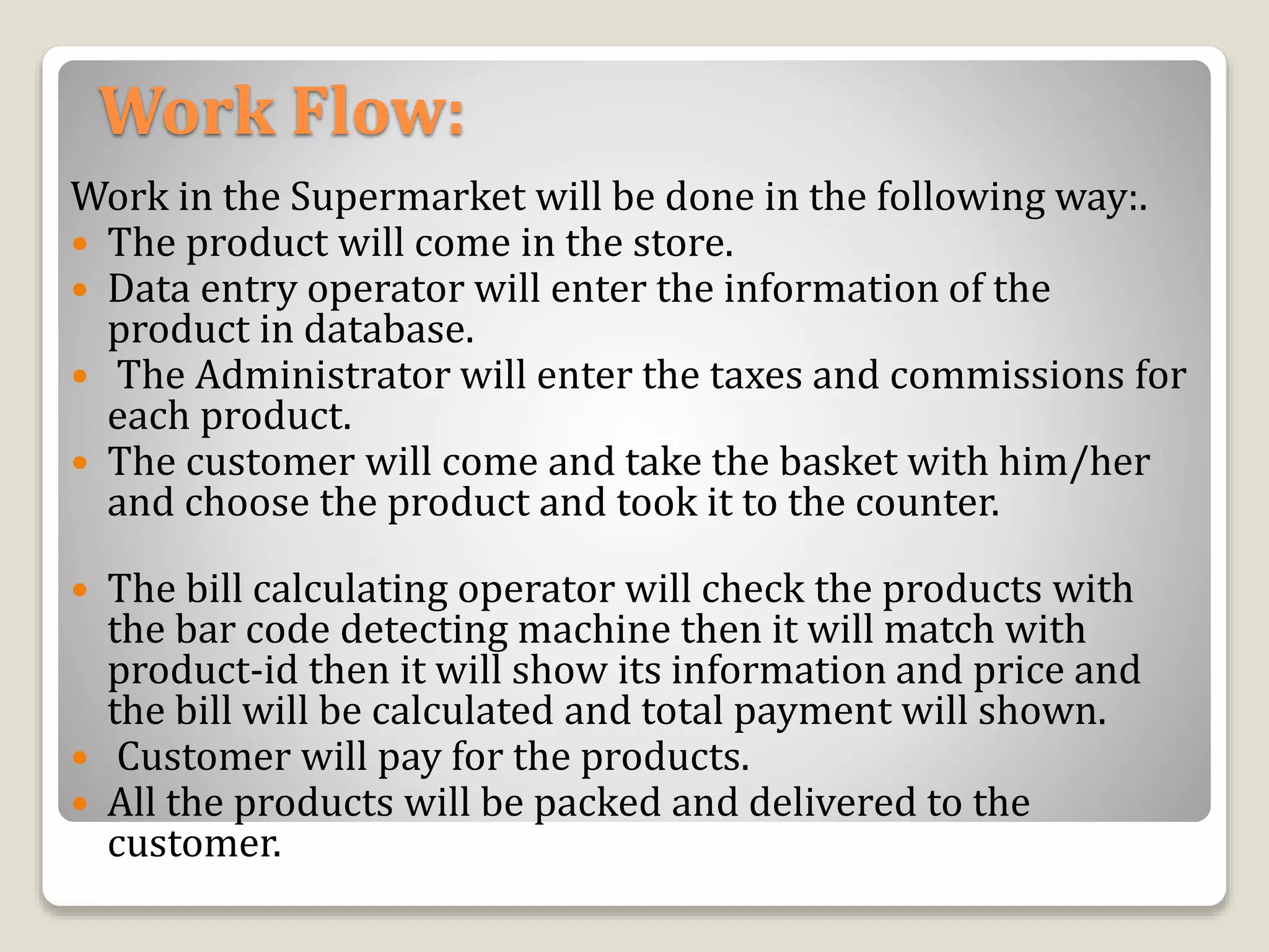 Project Super market billing system | PPTX