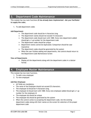 Project Specs Pf | PDF