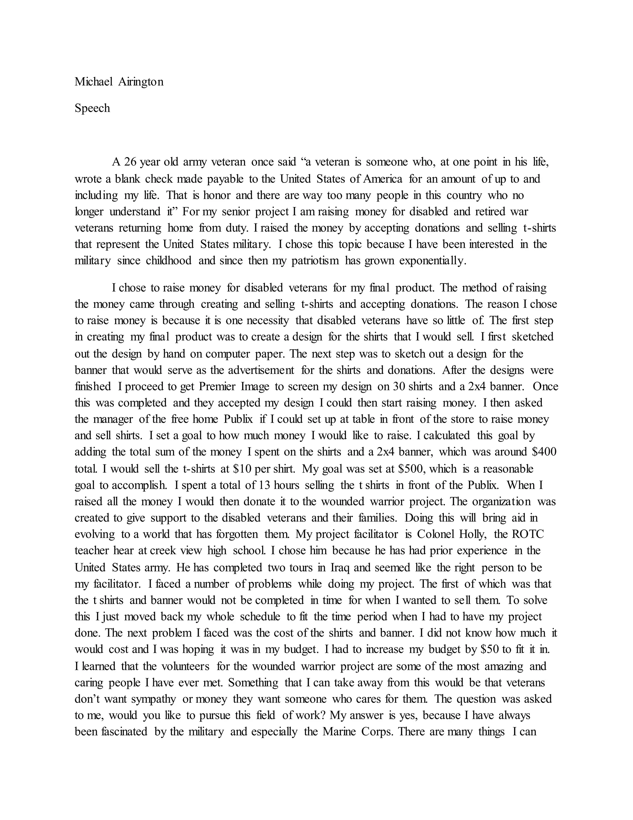 Project speech | PDF