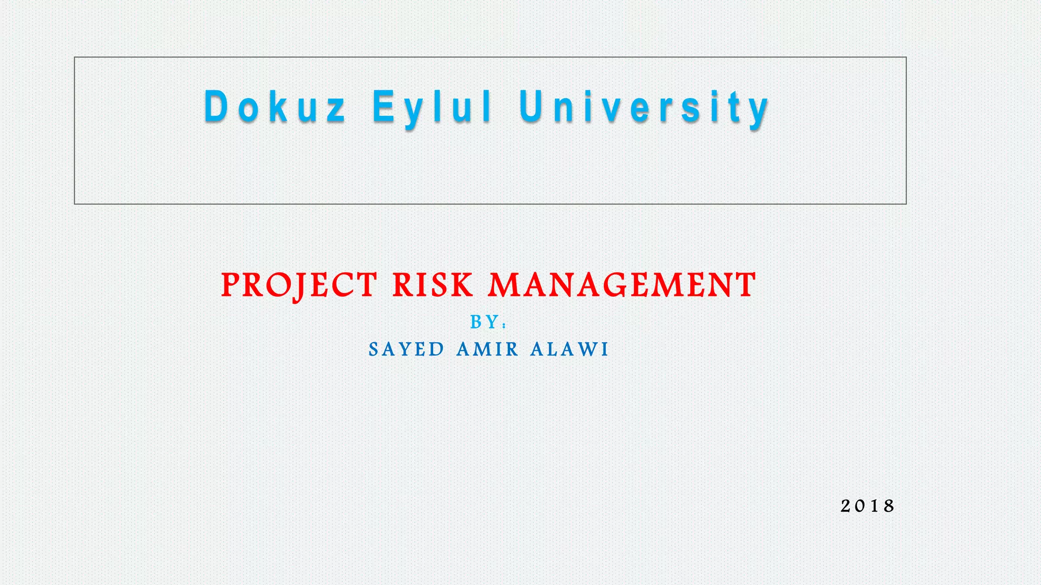 Projects risk management | PPT