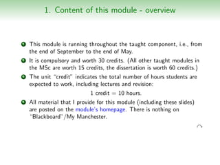 ProjectsSlides of MSC mathematics pure and mathematical logic | PDF