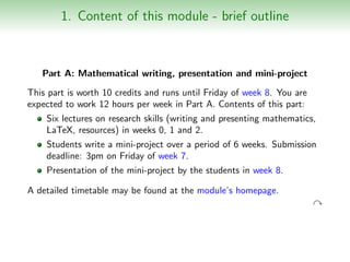 ProjectsSlides of MSC mathematics pure and mathematical logic | PDF