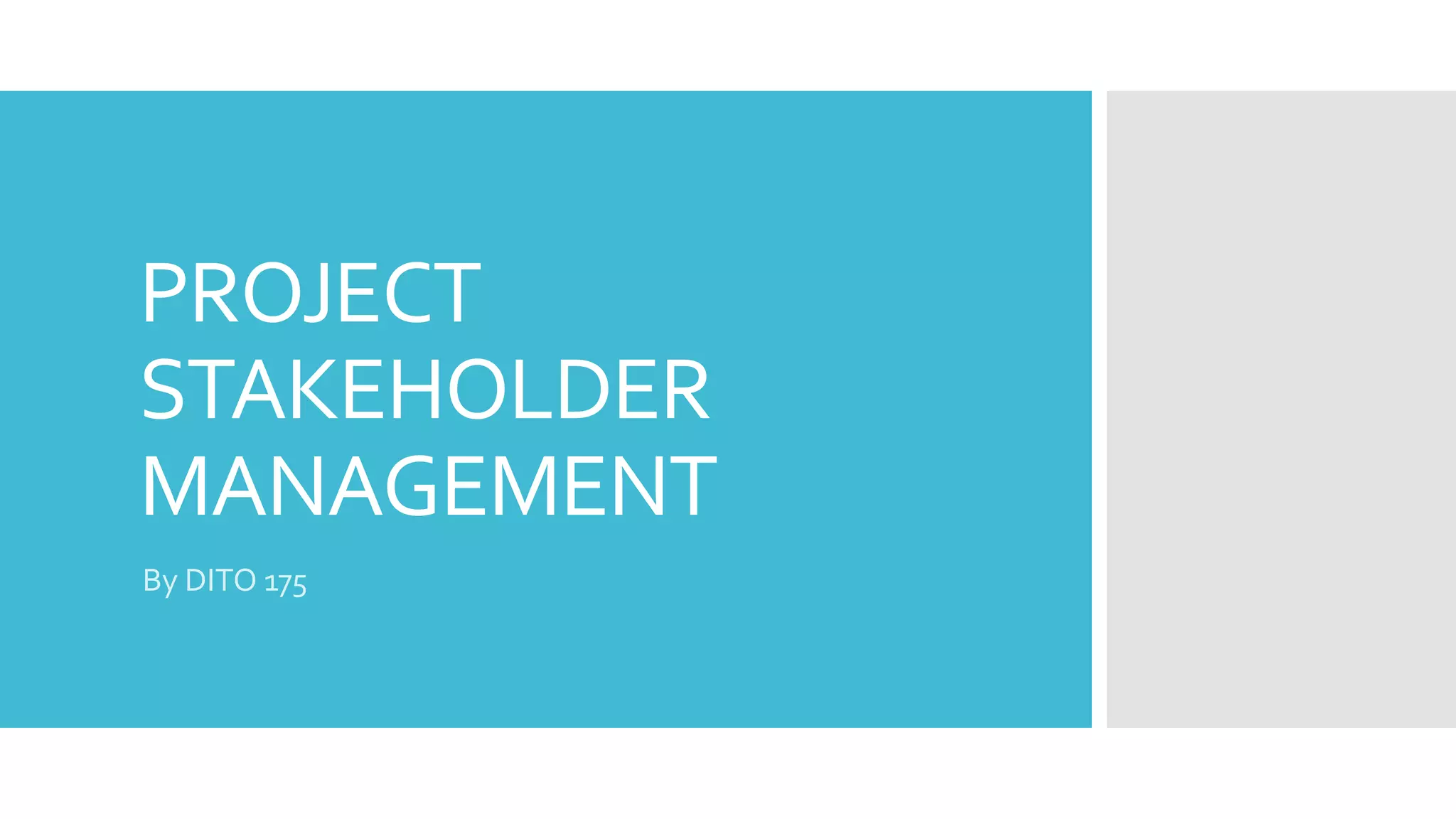 Project stakeholder management | PPTX