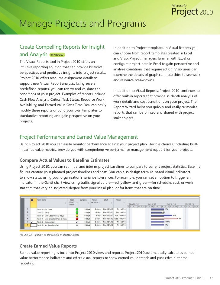 Project Standard and Project Professional 2010 Product Guide