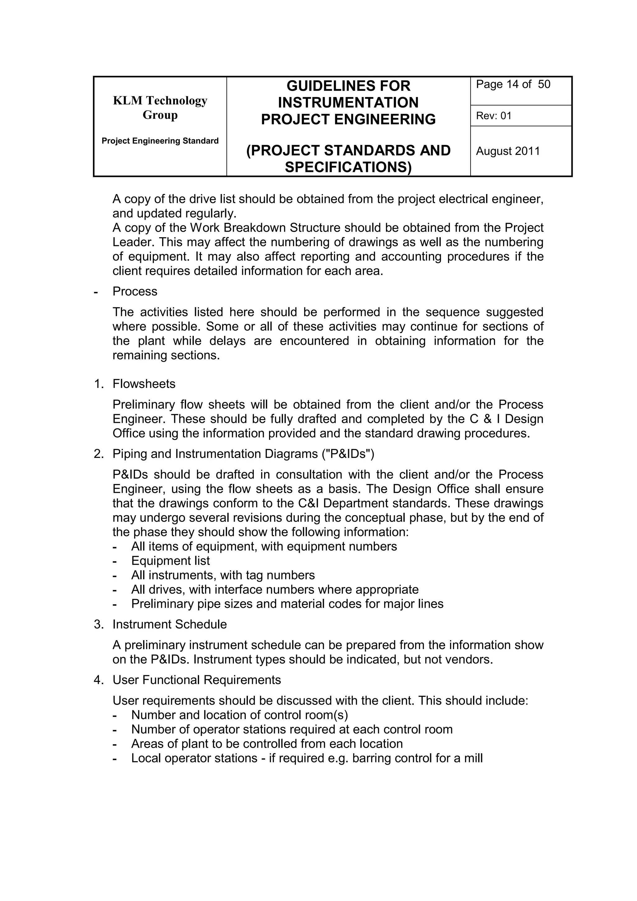 Project standards and_specifications_instrumentation_project ...