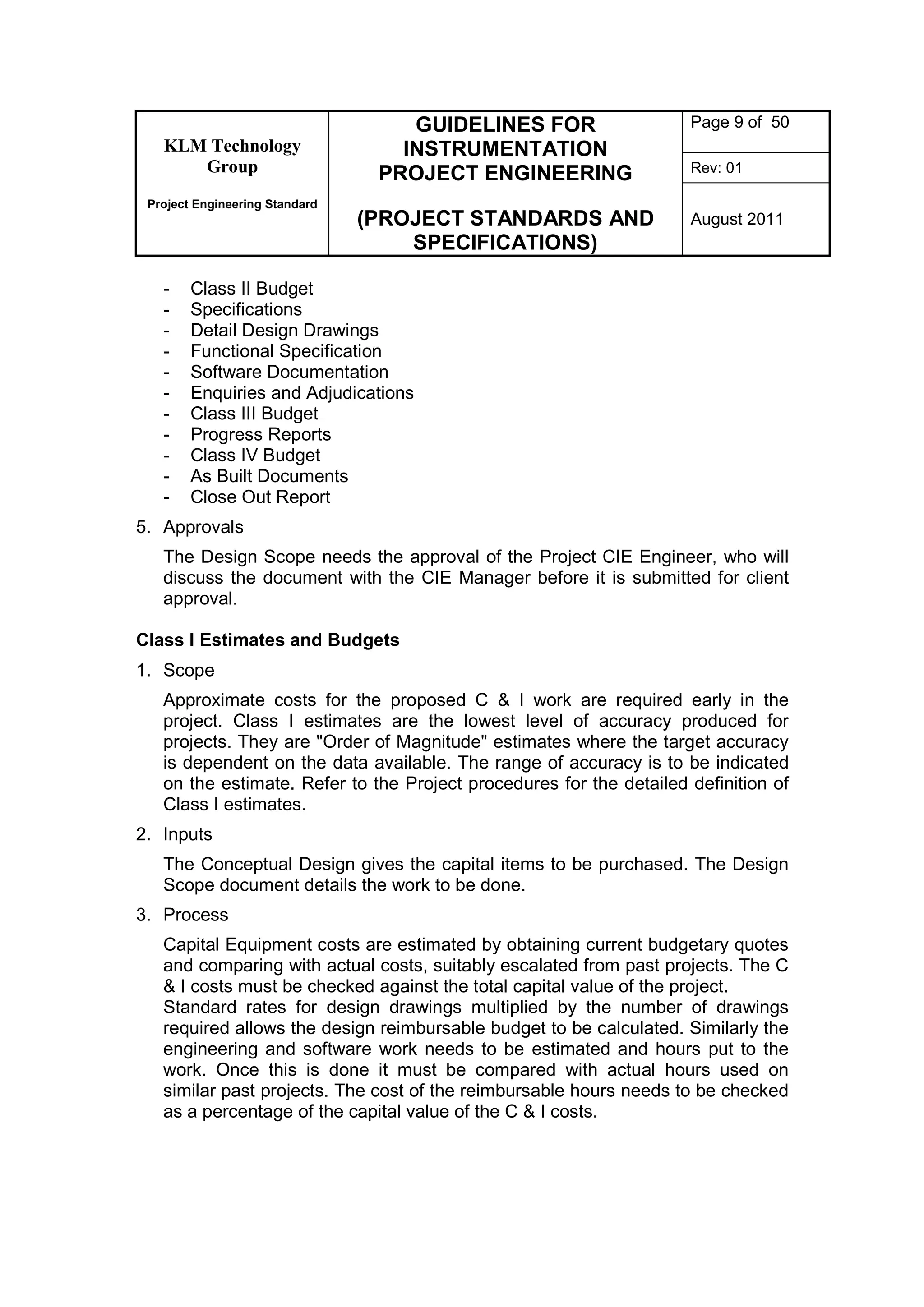 Project standards and_specifications_instrumentation_project ...