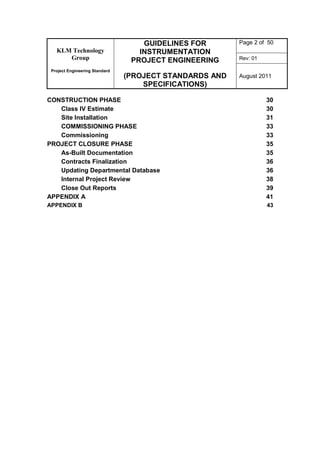 Project standards and_specifications_instrumentation_project_engineering_rev01 | PDF