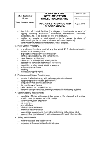 Project standards and_specifications_instrumentation_project ...