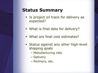 Project status | PPT
