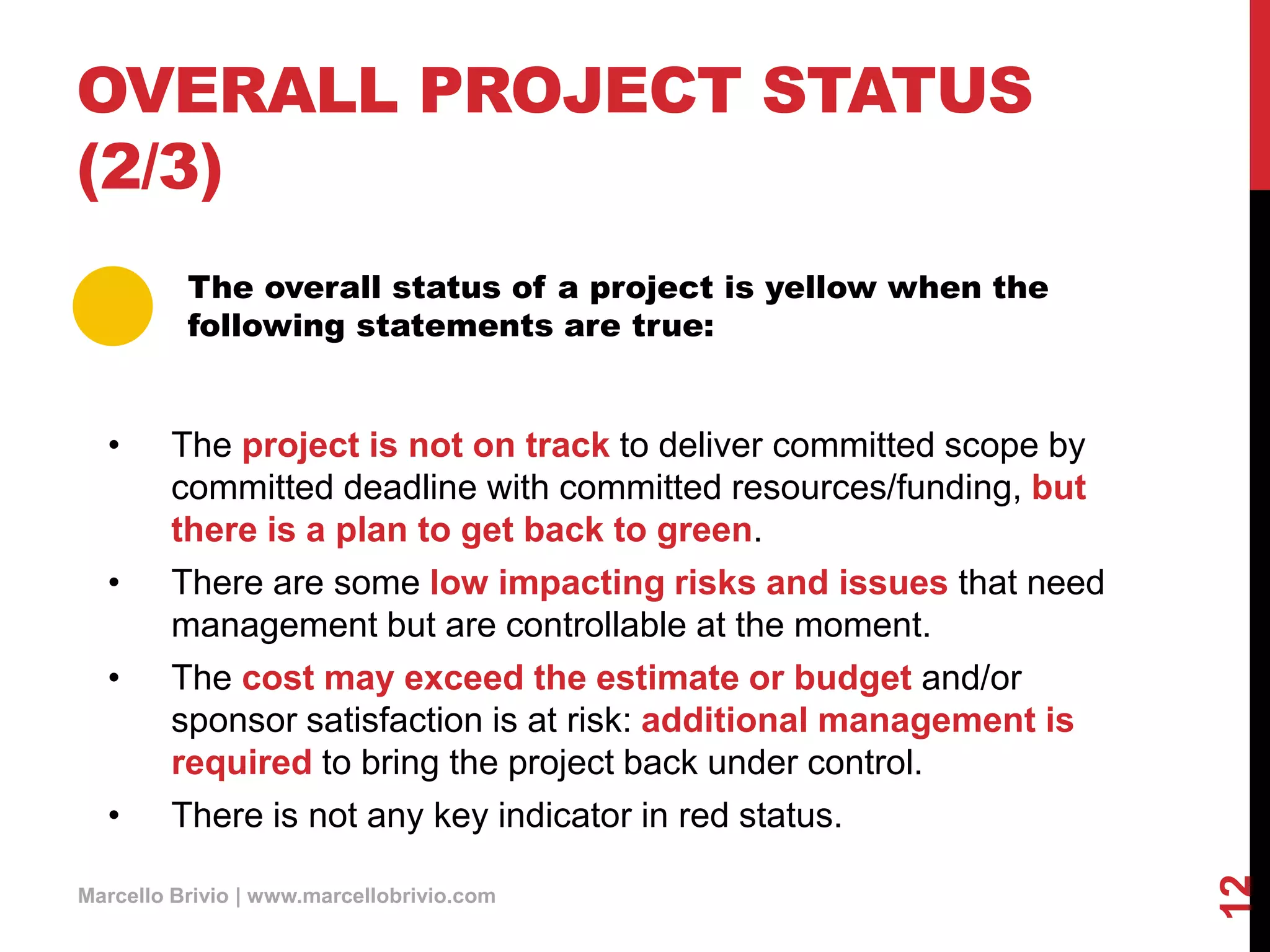 Project Status Determination (GYR Method) | PPTX