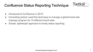 Project status reporting with Confluence | PDF