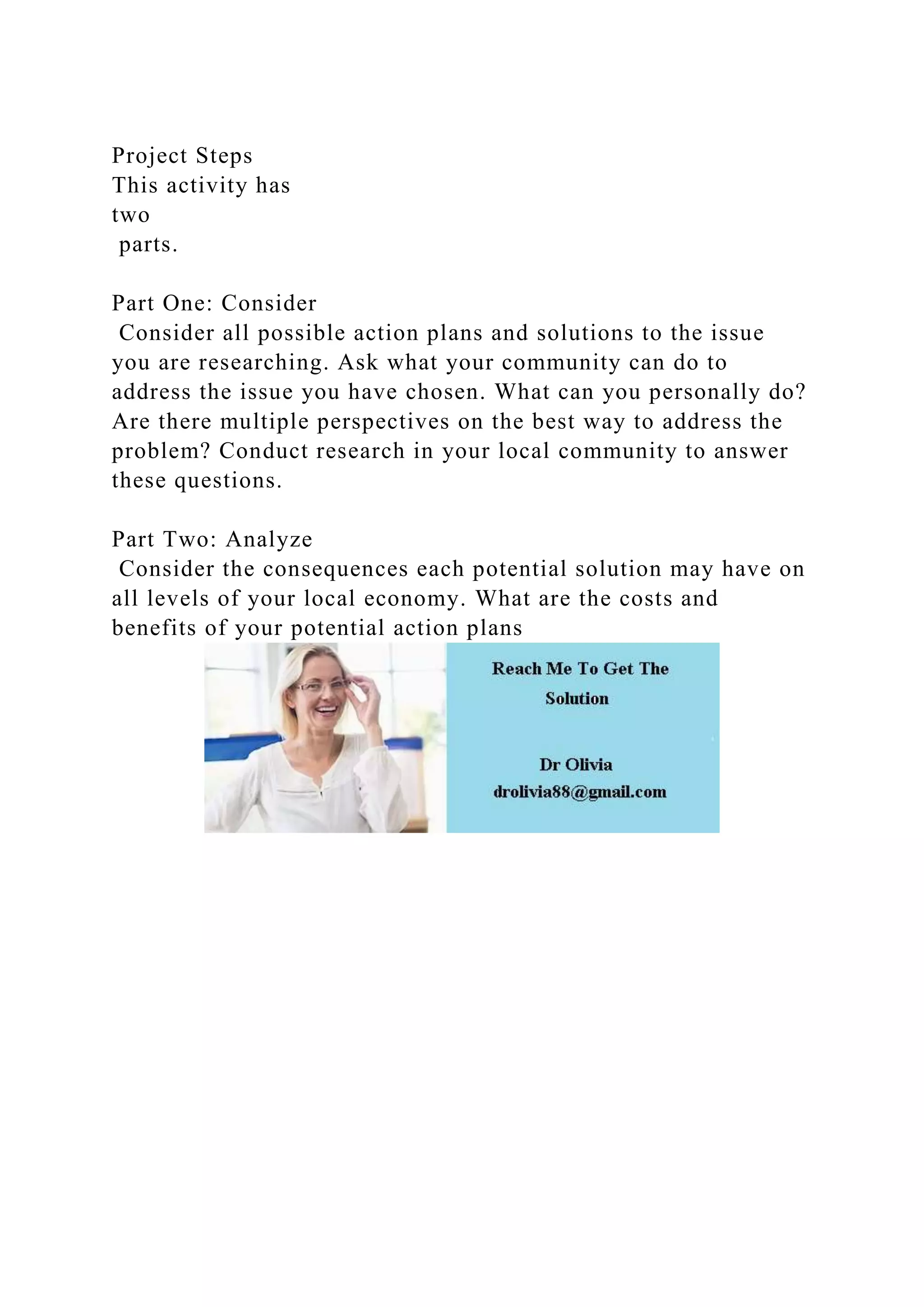 Project StepsThis activity has two parts.Part One Conside.docx