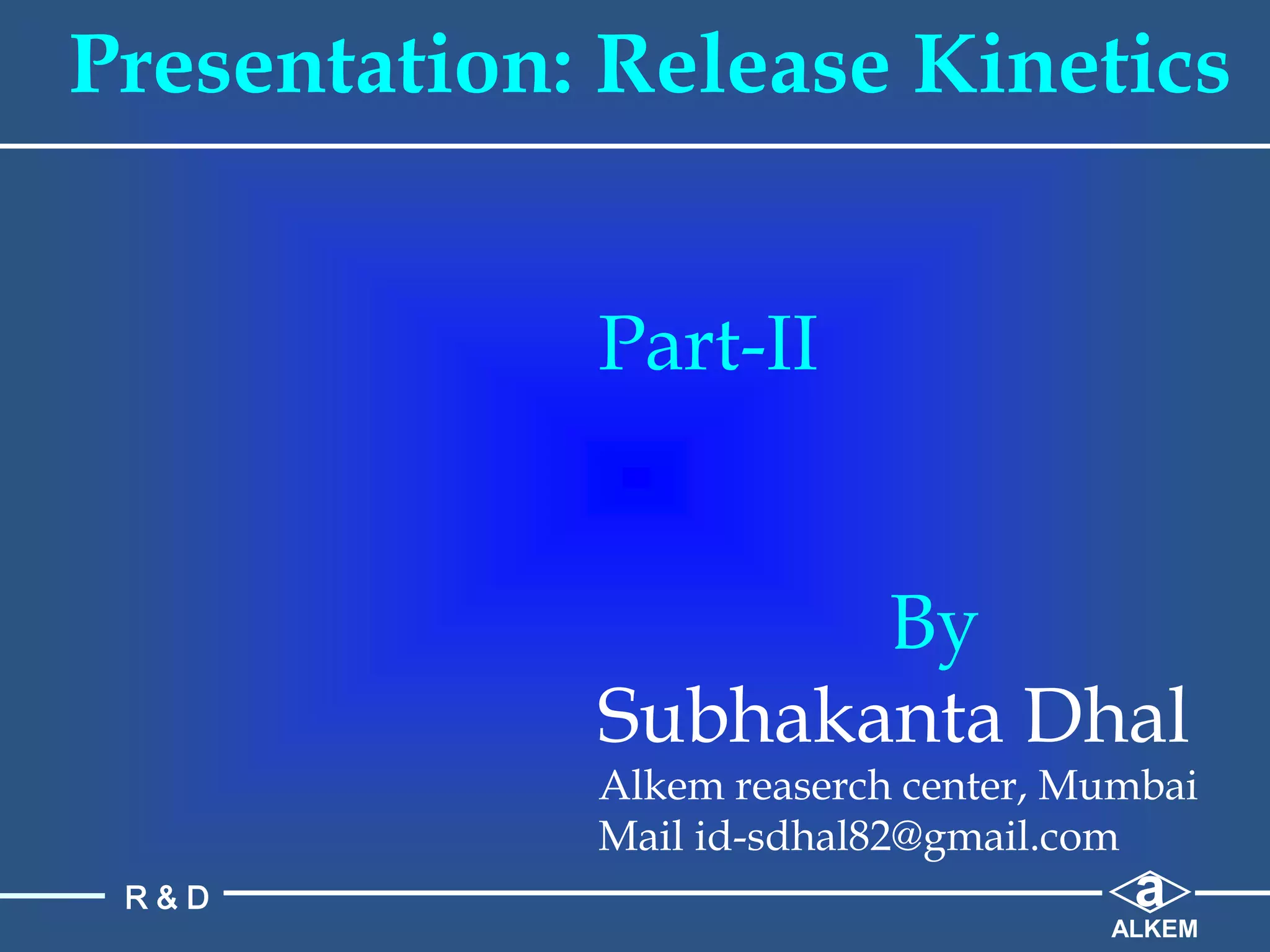 Release kinetics By subhakanta Dhal | PDF