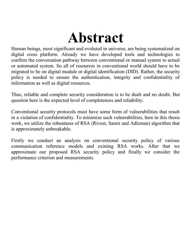 An implementation of RSA policy | PDF