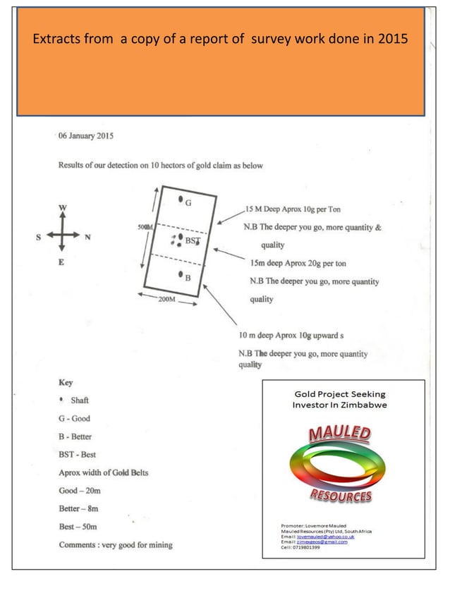 Gold Project In Shurugwi, Zimbabwe Seeks US$160 000 to develop | PDF