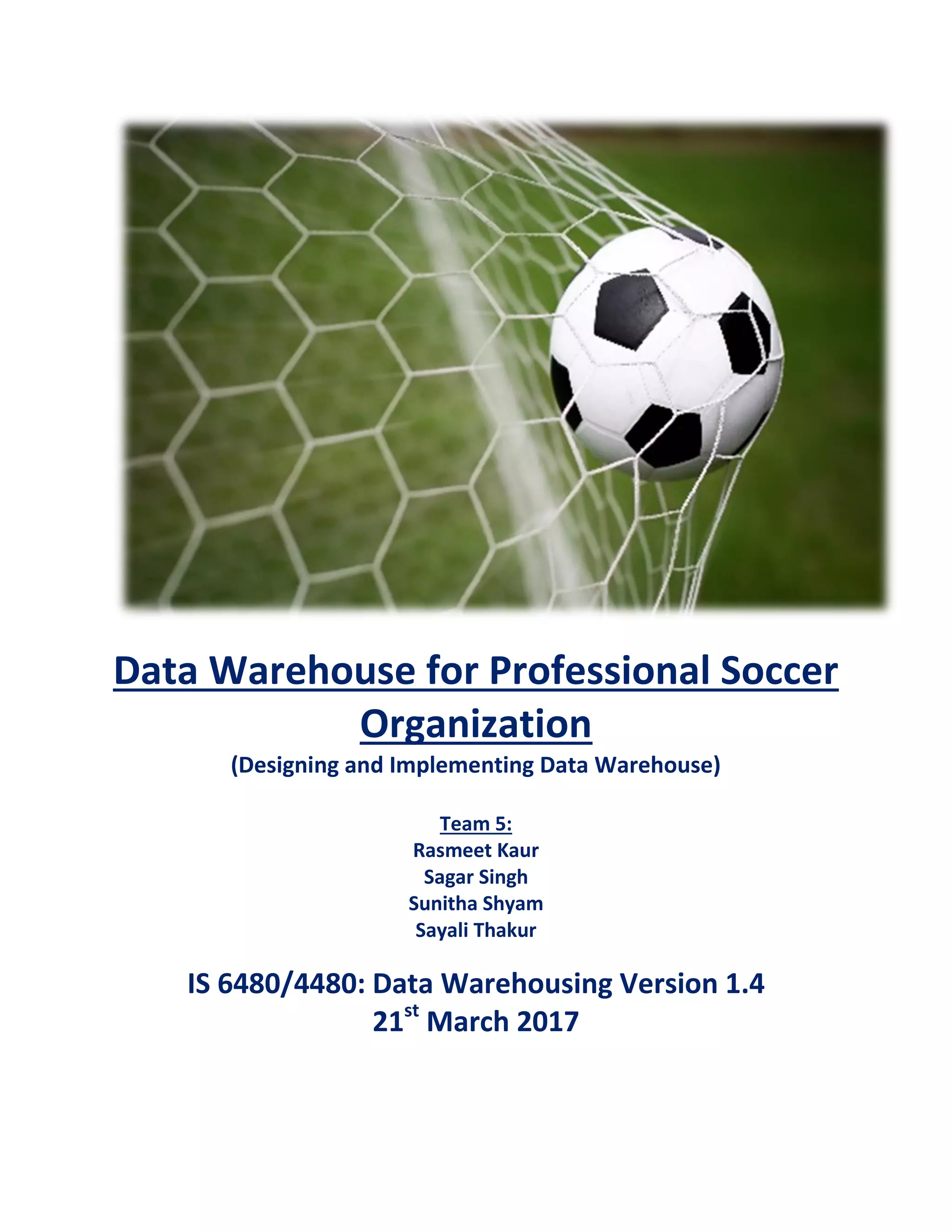 Data warehouse Soccer Project | PDF