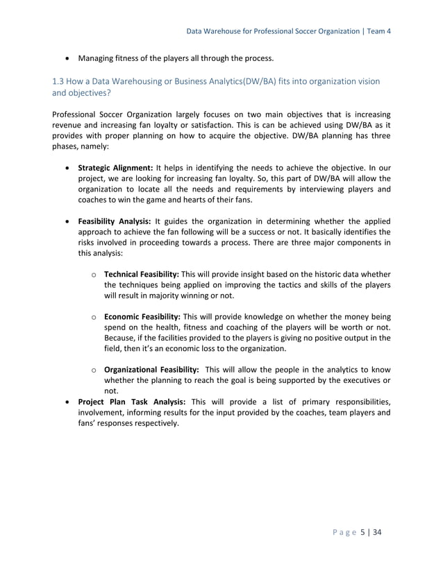 Data warehouse Soccer Project | PDF