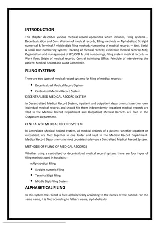 Tracking The Filing Of A Emr