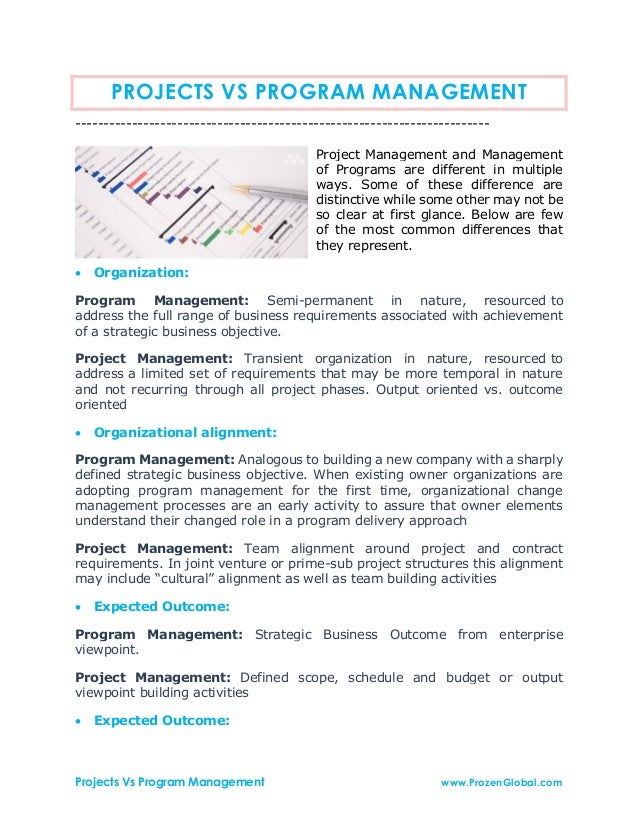 Projects vs program management
