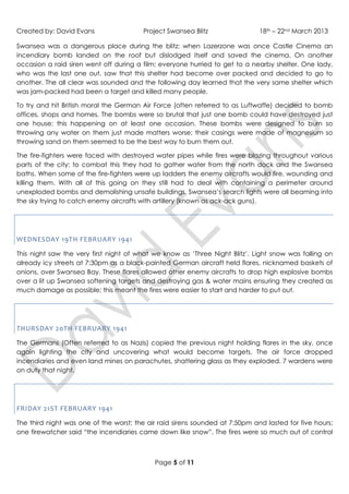 Swansea Blitz Project | PDF