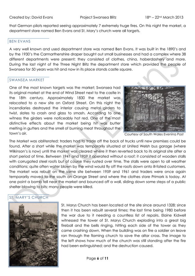 Swansea Blitz Project | PDF