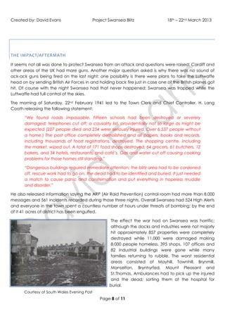 Swansea Blitz Project | PDF