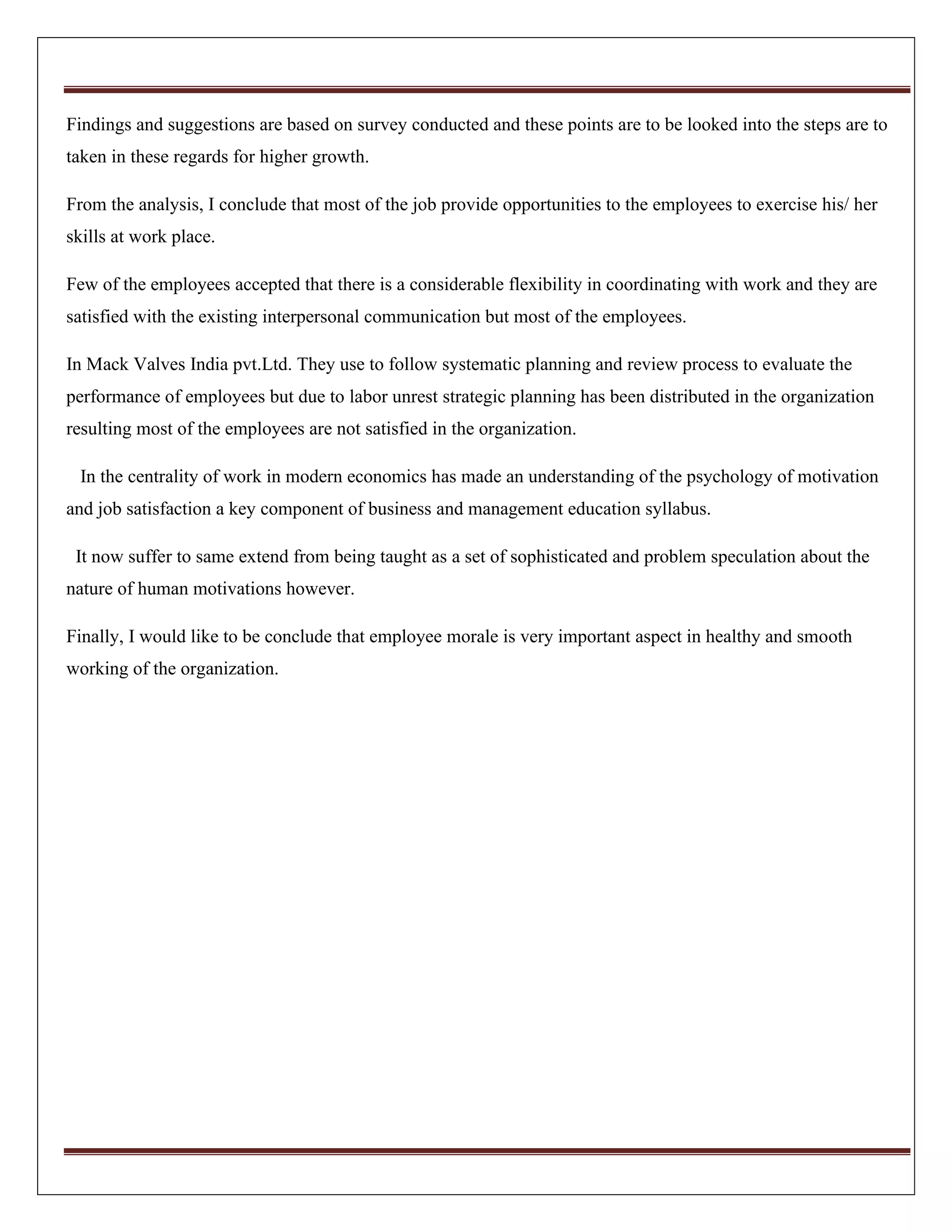 Project synopsis on Employee morale | PDF