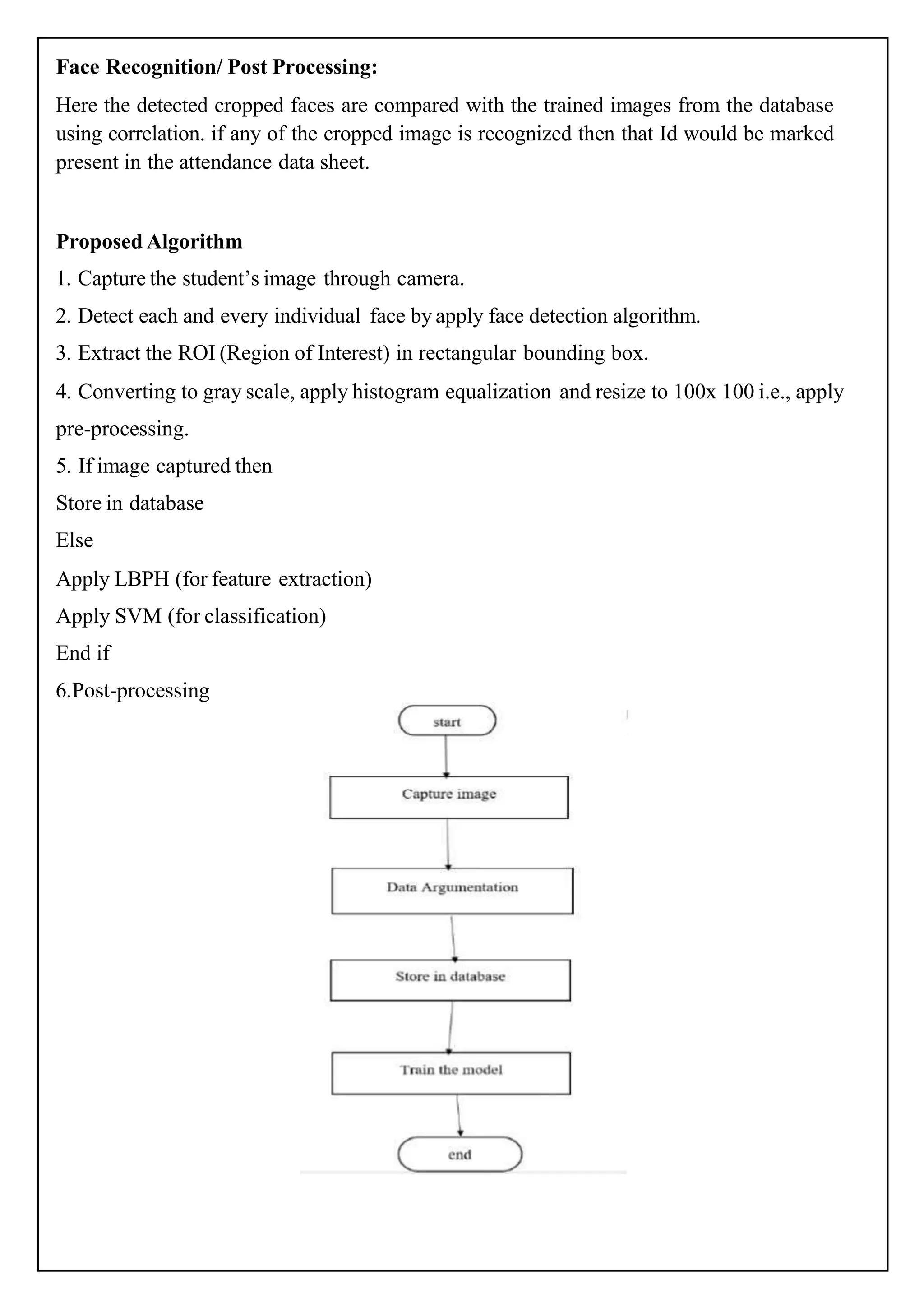 project synopsis face recognition attendance system | DOCX