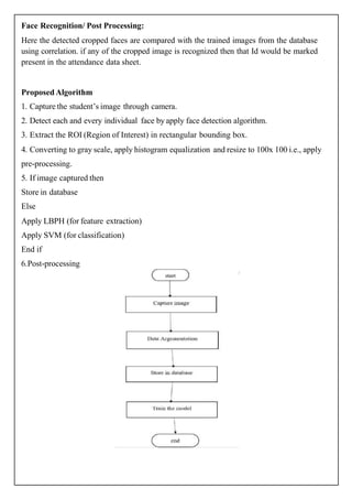 project synopsis face recognition attendance system | DOCX