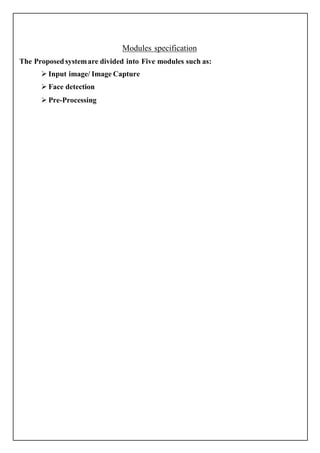 project synopsis face recognition attendance system | DOCX