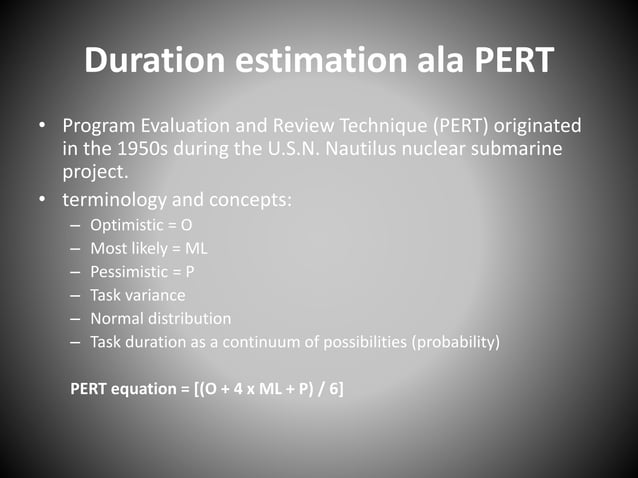 Project task duration estimation | PPTX