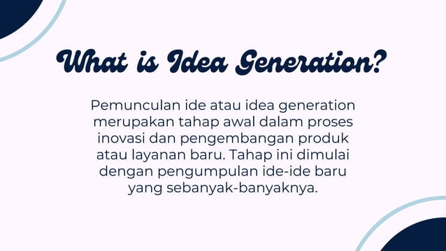 ide generation, asal ide, tahap ide dan faktor ide terbaik | PPT