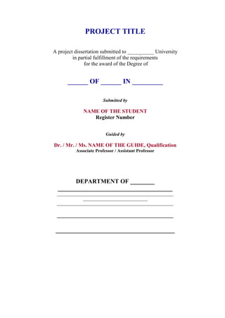 Project Template - Artificial Intelligence and Data Science | DOCX