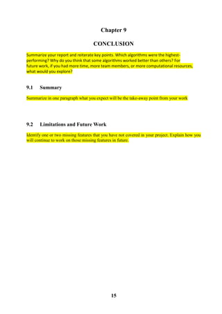 Project Template - Artificial Intelligence and Data Science | DOCX