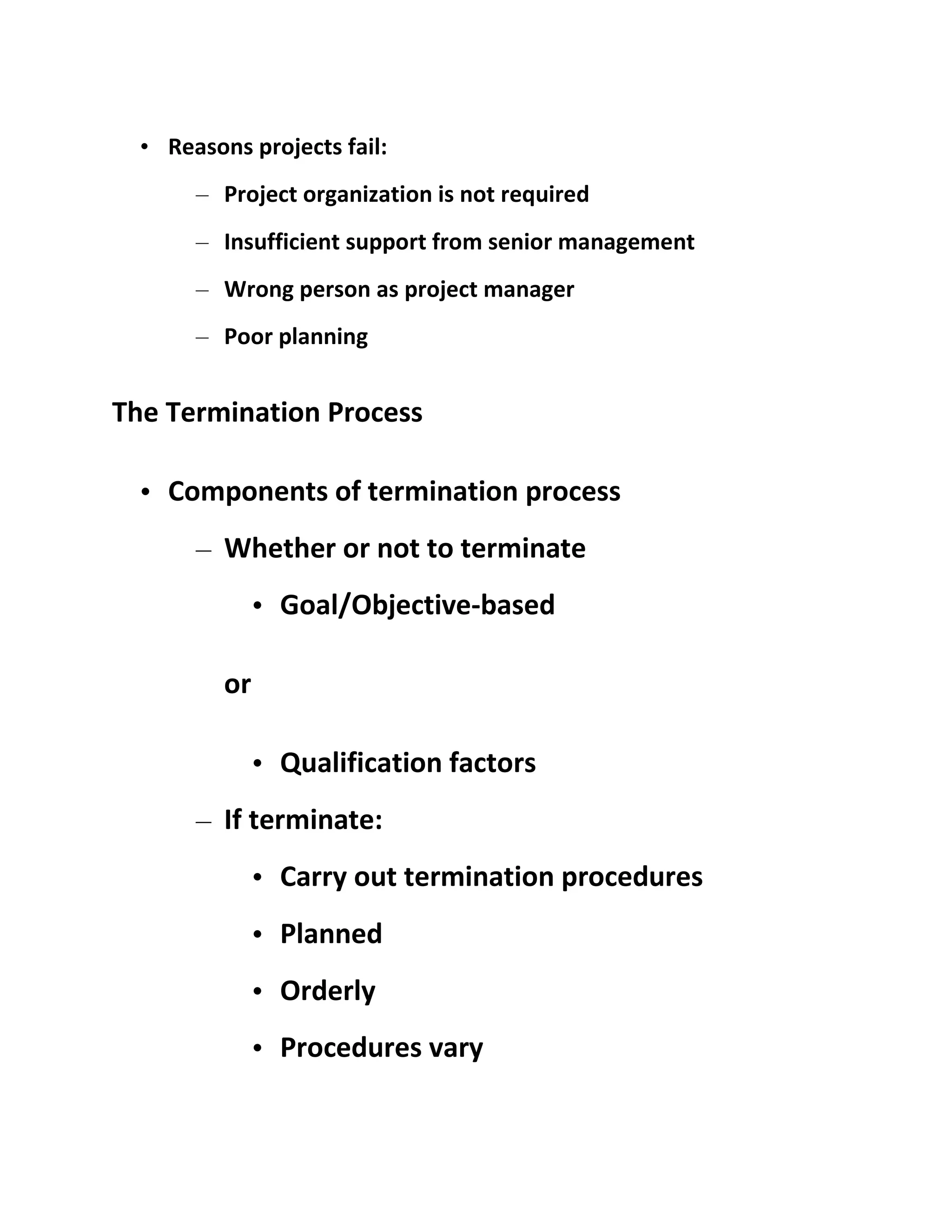 Project termination | DOCX