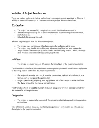 Project termination | DOCX
