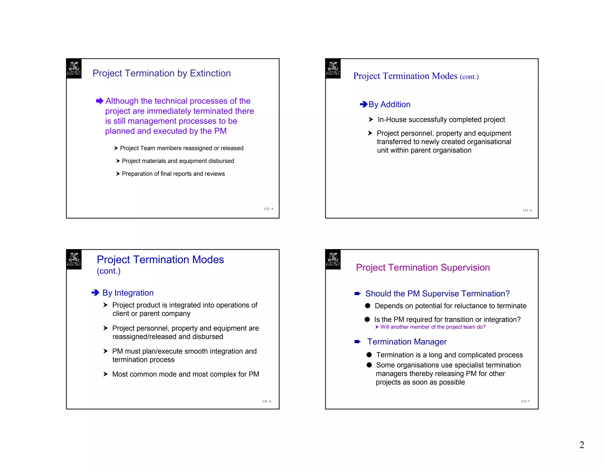 Project termination lec | PDF