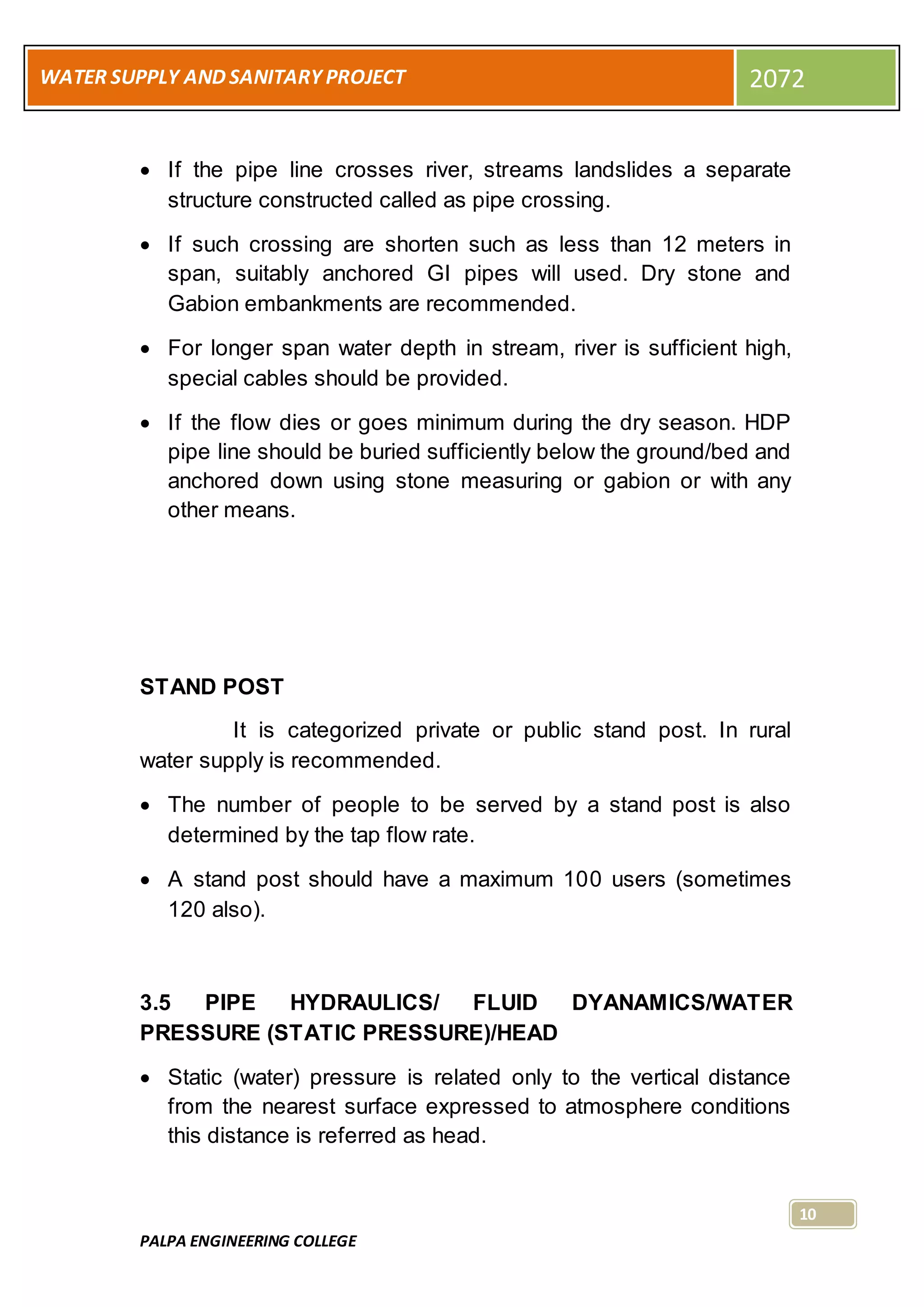 water supply Project theory | DOCX