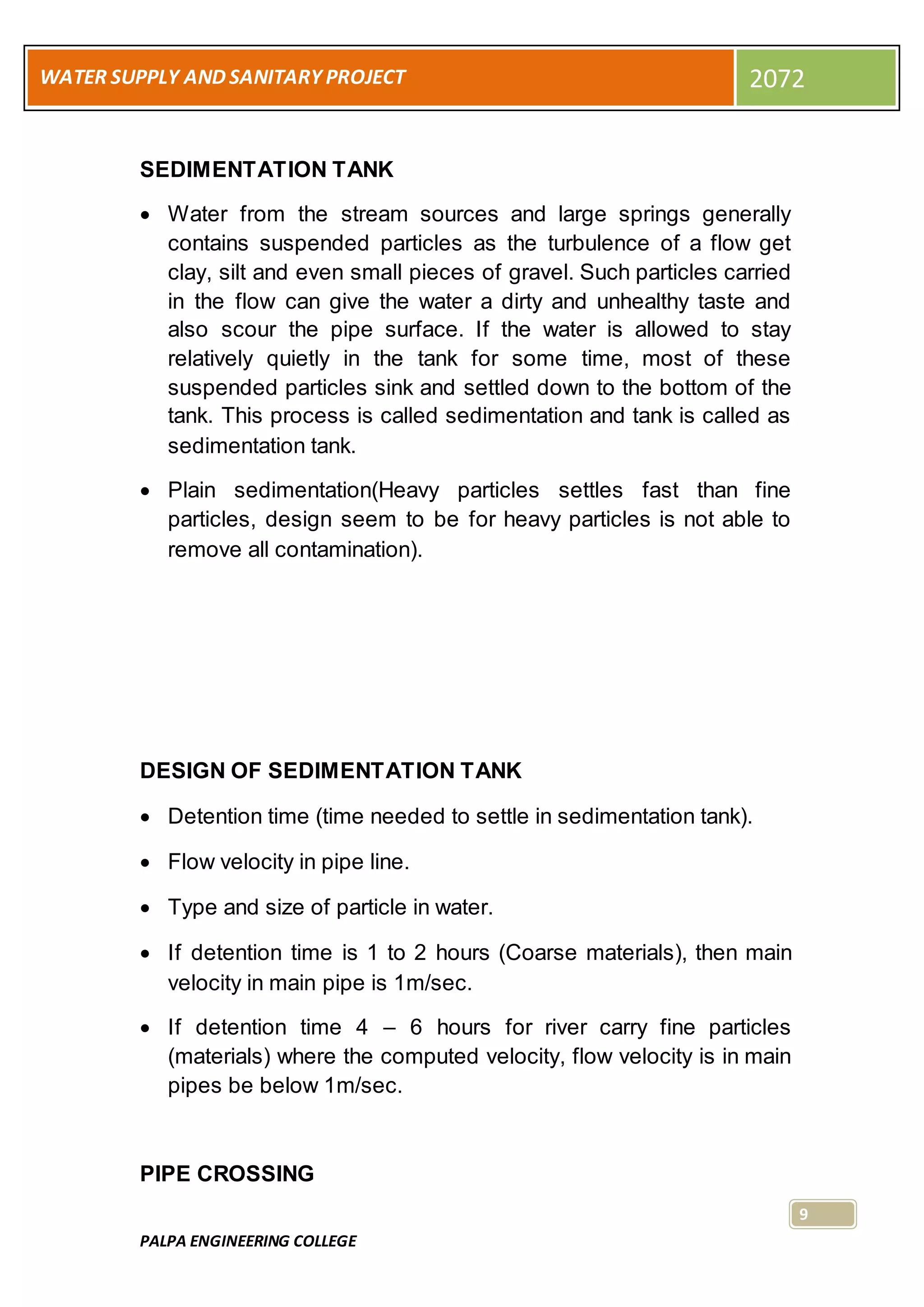 water supply Project theory | DOCX