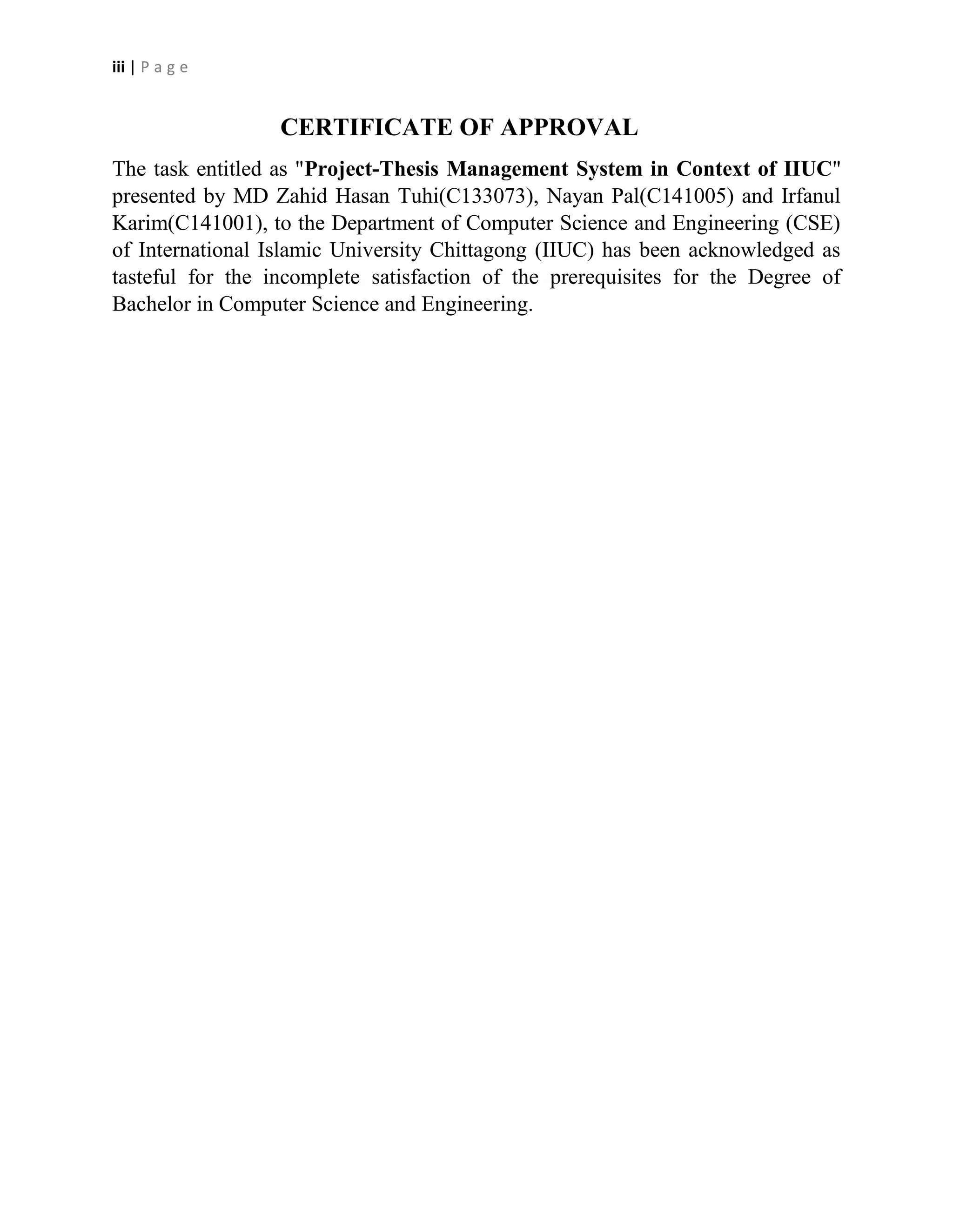 Project thesis management_system_in_context_of_iiuc | PDF