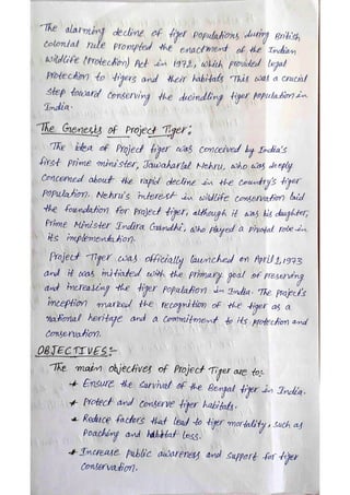 Project Tiger: A brief introduction about project Tiger | PDF