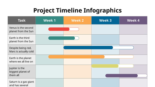Project Timeline Infographics for gantt chart | PPT