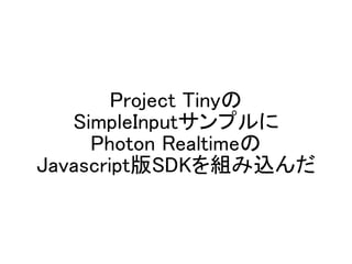 Project Tiny + Photon Realtime | PPT