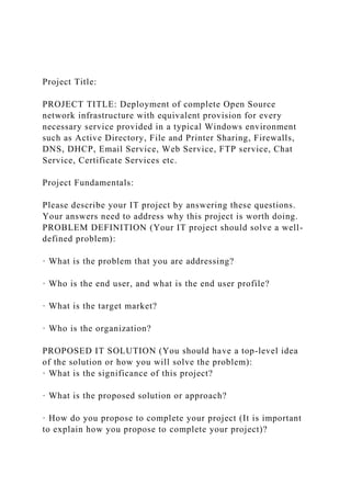 Project TitlePROJECT TITLE Deployment of complete Open Sou.docx ...