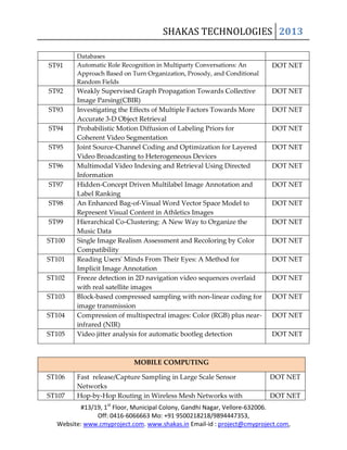 2013-2014 IEEE Projects & Application Projects | PDF
