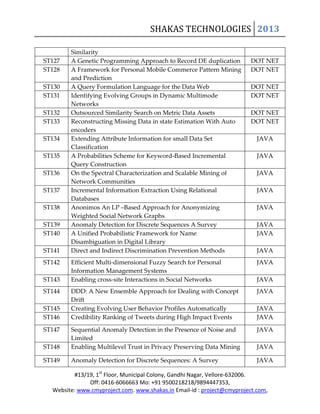 2013-2014 IEEE Projects & Application Projects | PDF