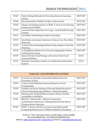 2013-2014 IEEE Projects & Application Projects | PDF