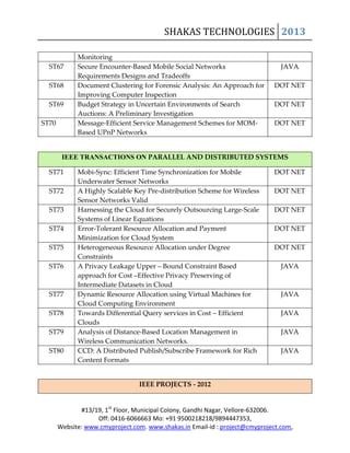 2013-2014 IEEE Projects & Application Projects | PDF