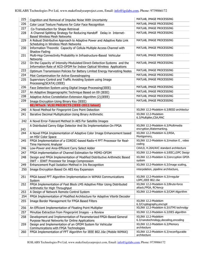 Project titles embedded 2013 14-electronics-electrical engineering | PDF